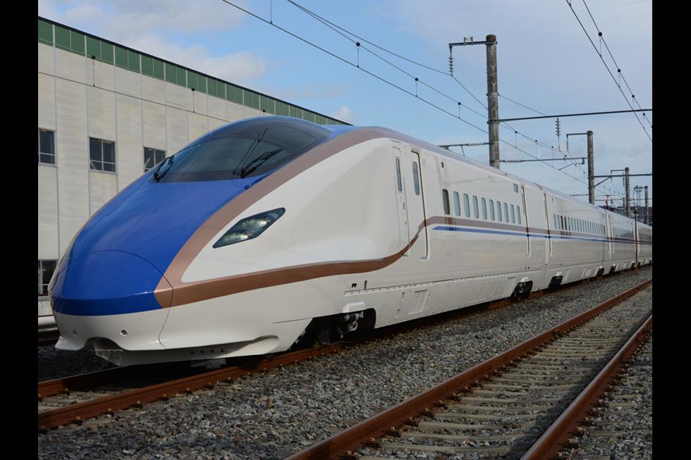 JR East unveils first Series E7 high speed train | News | Railway ...